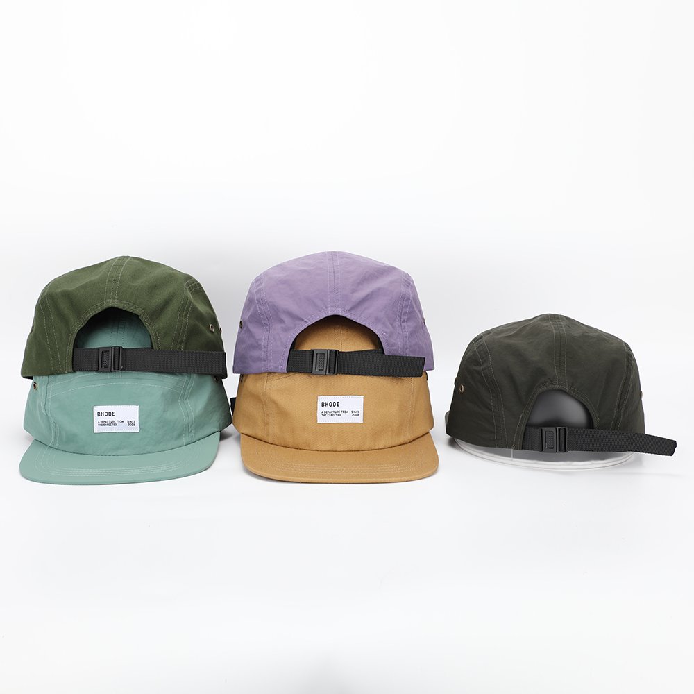 Custom 5 Panel Woven Label Logo Flat Brim Hat - Sumkcaps